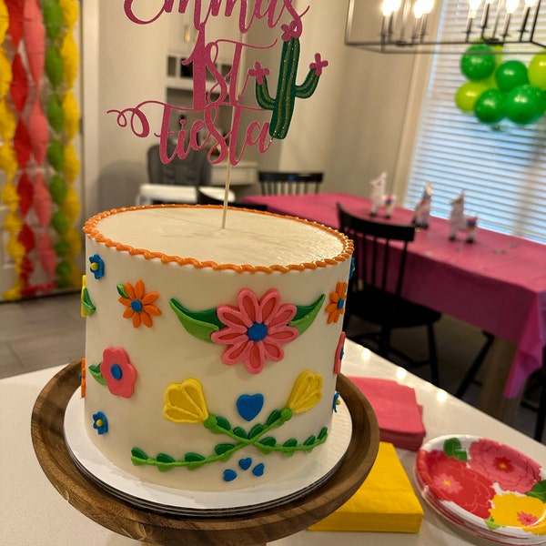 1st Fiesta Cake Topper, 1st Birthday Fiesta Topper, Personalized Fiesta ...