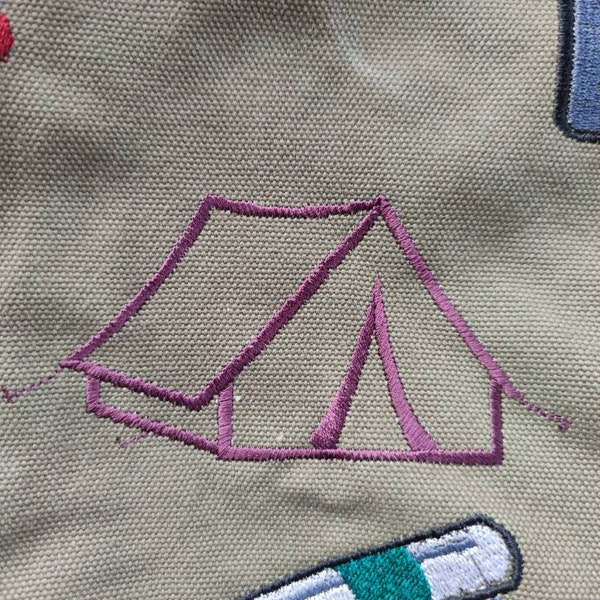 SET of Three Camping Embroidery Designs, Campfire, Camping Tent ...