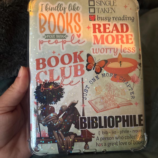 Kindle Insert Kindle Srickers Black Girl E-reader Holographic Insert ...