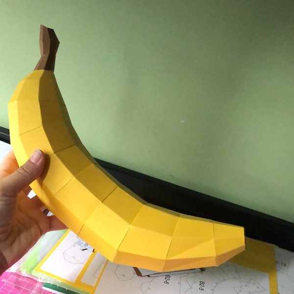 Banana XL Paper Craft, Digital Template, Origami, PDF Download DIY, Low ...