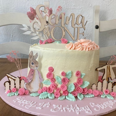 Peter Rabbit Cake Set Wooden Peter Rabbit Cake Topper Flopsy Bunny Cake ...