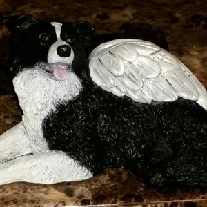 Border Collie Angel Statue Concrete Dog Memorial Border Collie Art - Etsy