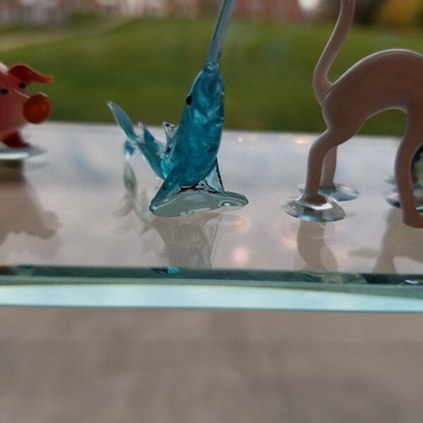 Swordfish Miniature, Murano Glass Micro Figurine Lampworked in Venice ...