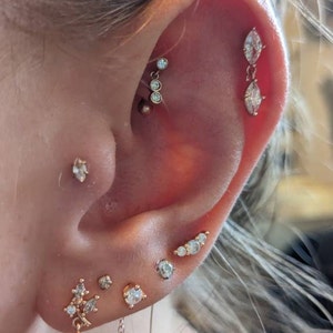 16g Star Rook Earring Whimsigoth Sparkly Daith Piercing Cartilage Star ...