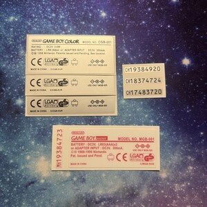 Label: Gameboy Advance SP / GBA SP Alternative Colors - Etsy