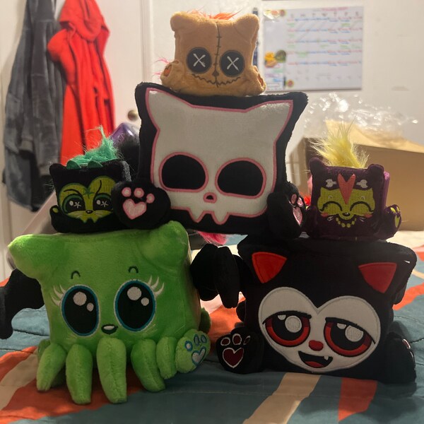 Hex Cat GLOW in the DARK Plushie, the Weird and Cute Plush Witch Cat ...