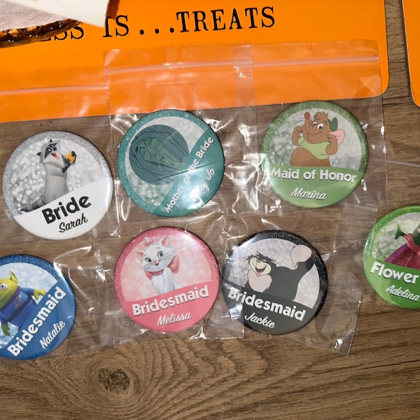 Disney Inspired Birthday Celebration Buttons, Custom Disney Birthday ...