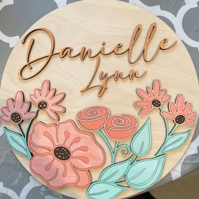 Instant Digital Download Cute Florals Svg File for Nursery or Wood ...