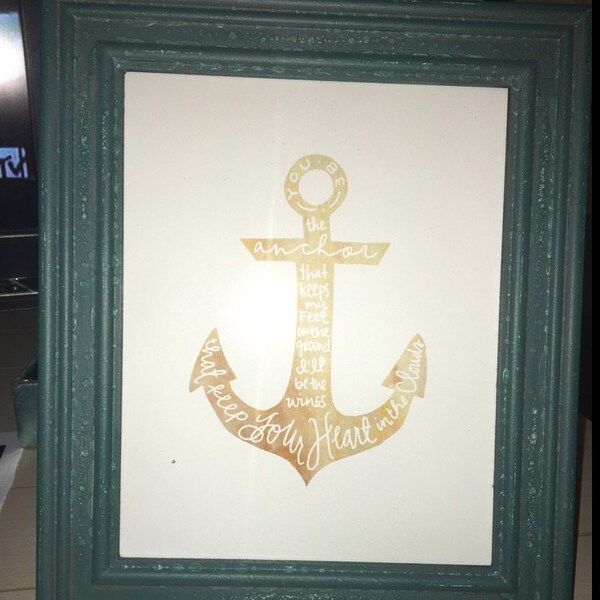 You Be the Anchor Nautical Print | Mayday Parade Handlettered Quote - Etsy