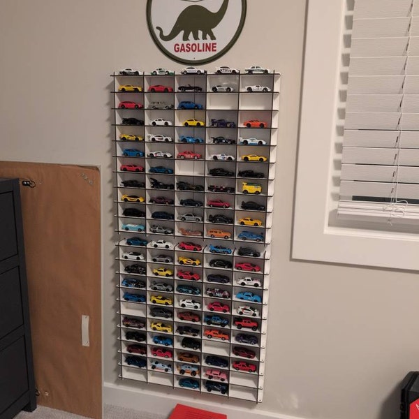 1:64 Toy Car Wall Shelf, Hotwheels, Matchbox Compatible Display Case ...