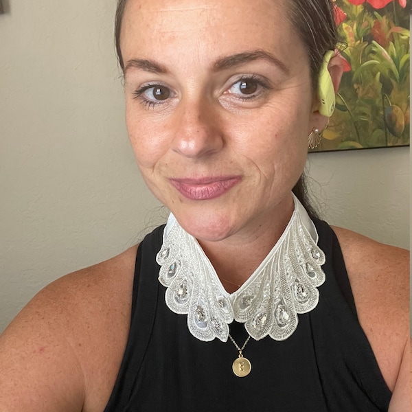 E15 One Piece off White Color Lace Neckline Trim Applique,wedding Dress ...