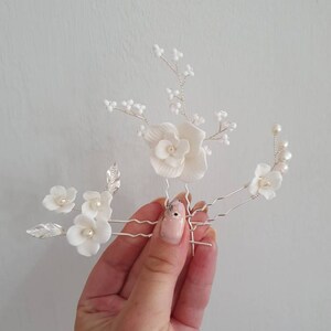Pearl Floral Sliver Wedding Bridal Accessory Bridal Handmade - Etsy