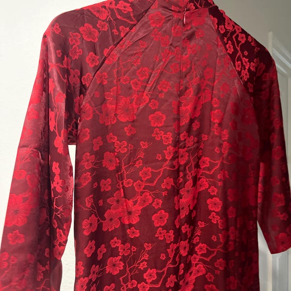 Pre-made Plain Gam Modernized Ao Dai, Ao Dai Gam, Ao Dai Dang Suong, Ao ...