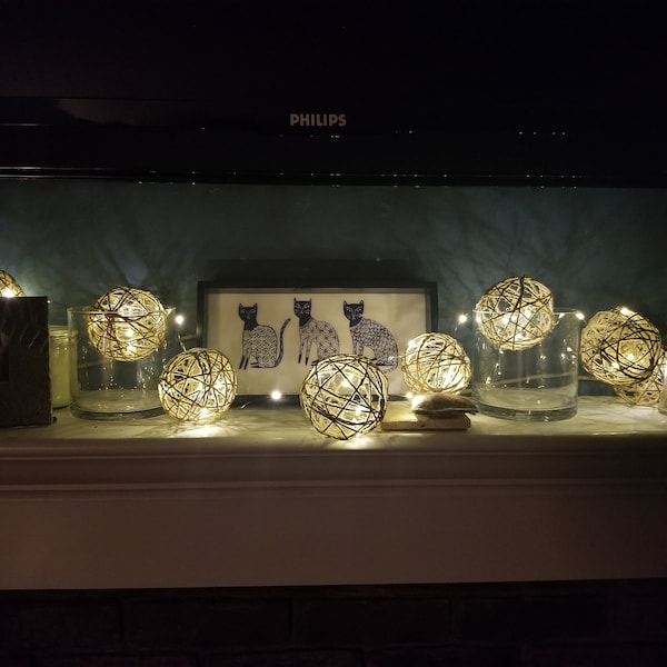 Home Decor, Unique String Lighting, Made With Jute Twine and Fairy ...