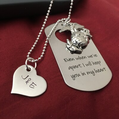 Deployment Necklace Military Sepration Hand Stamped Necklace Deployment ...