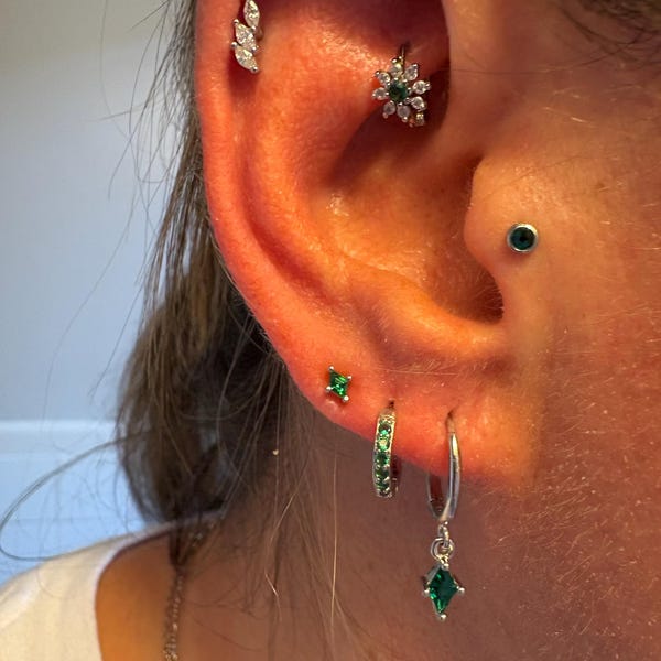 FLAT BACK: Tiny Celestial Star Flat Back Labret • Cartilage Stud ...