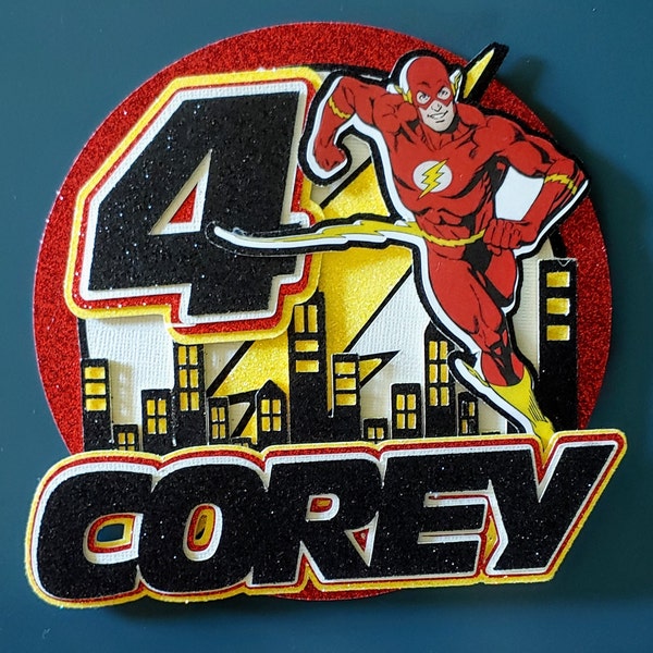 Flash Party Cake Topper, Flash Cake Topper, Flash Centerpiece, Flash ...
