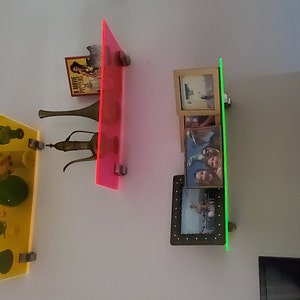 18l Neon Acrylic Wall Shelf With Metal Brackets 8wide 1/4 Acrylic ...