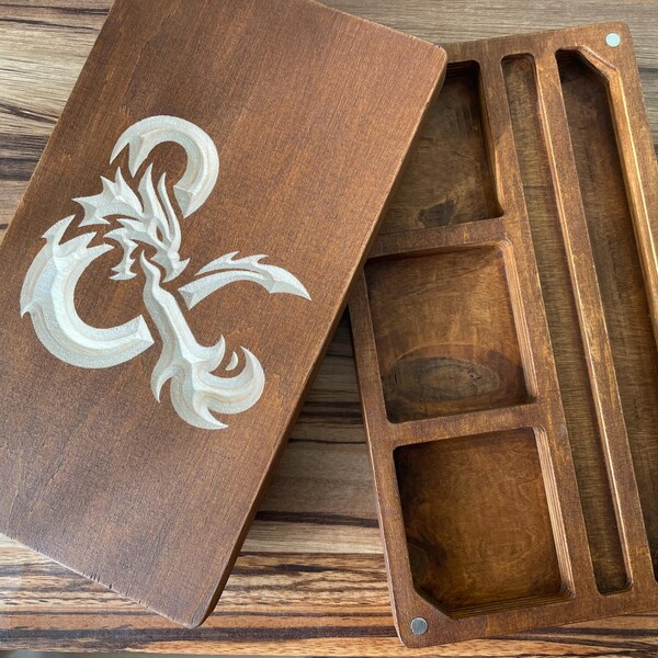 Custom Dnd Dice Box, Dnd Rolling Tray, Personalized Name Engraving ...