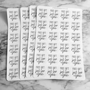 Free Gift Just for You Stickers, Freebie Sticker, Giveaway Winner ...