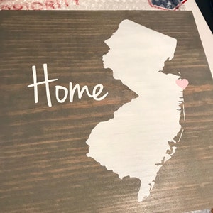 New Jersey Wood Sign New Jersey Decor New Jersey Wall Art Home State ...