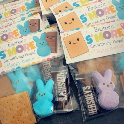 Easter Smores Bag Toppers, INSTANT EDITABLE DOWNLOAD, Easter Favors ...