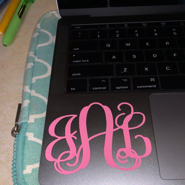 Monogram Decal for Laptop | Lots of Colors and Styles! - Etsy