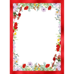 Pink Flowers Roses Inspired Printable Writing Paper Floral Writing ...