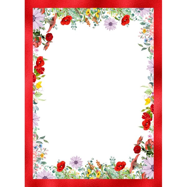 Pink Flowers Roses Inspired Printable Writing Paper Floral Writing ...