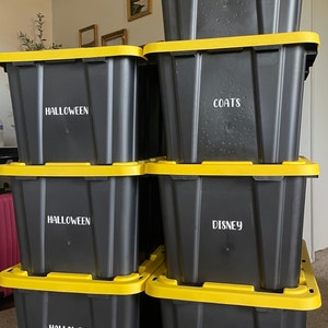 Custom Storage Bin Labels Custom Organizing Stickers Storage Tub Decals ...