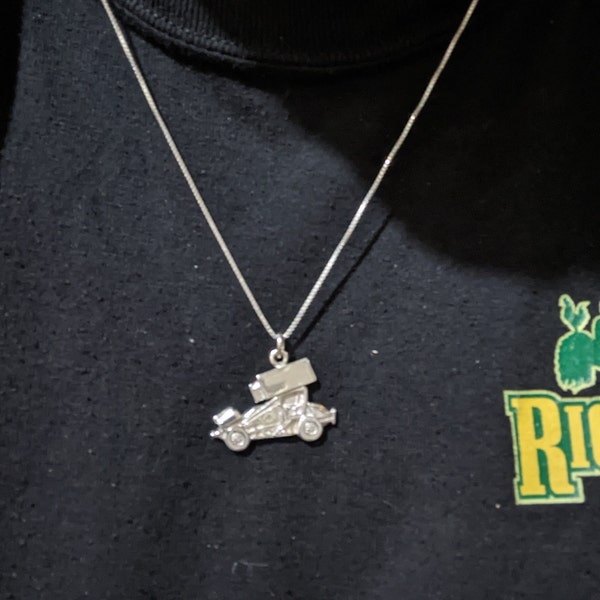 Sprint Race Car in Sterling Silver, PENDANT or KEYCHAIN - Etsy
