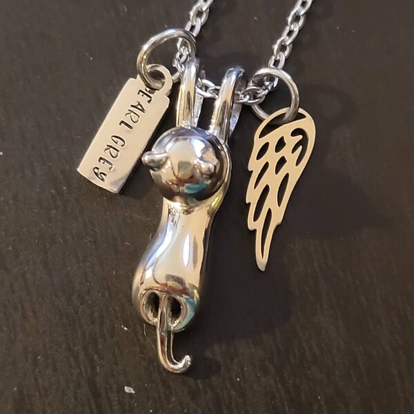 Cat Cremation Urn Pendant Personalized Cat Urn for Ashes Memorial ...