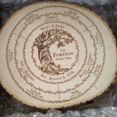 Wood Family Tree Chart Personalized Fathers Day Gift for - Etsy