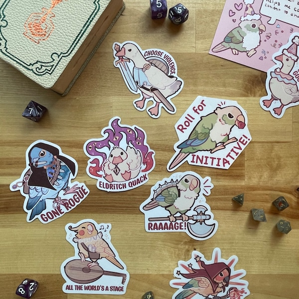 Dnd Class Bird Stickers / Dnd5e Sticker / Pathfinder Sticker / TTRPG ...