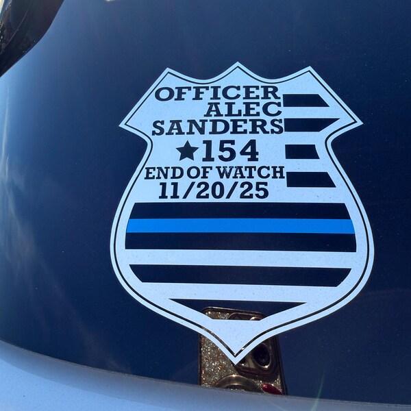 Custom Police Badge Memorial Decal - End of Watch Memorial Decal ...