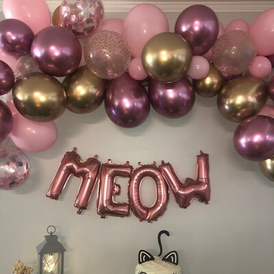 Balloon Arch Pink, Metallic Pink, Gold, Gold Polka Dot Pink Foil ...