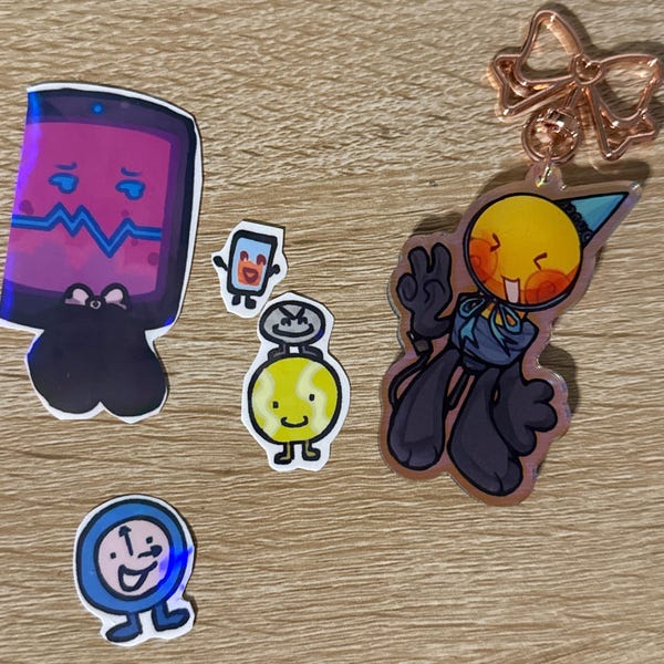 Clock Bfdi Handcut Holographic Sticker - Etsy