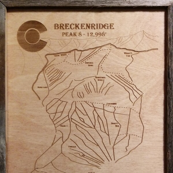 Engraved Ski Map – Breckenridge: Peak 8 - Etsy