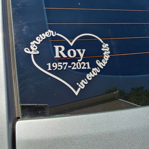 In Loving Memory Decal | Memorial Decal | Forever in Our Hearts Decal ...