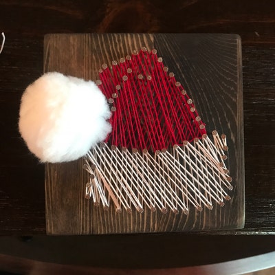 Santa Hat String Art PATTERN DIY Christmas Thanksgiving Holiday Adult ...