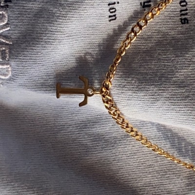 Waterproof Gold Men's Initial Necklace Letter Necklace - Etsy