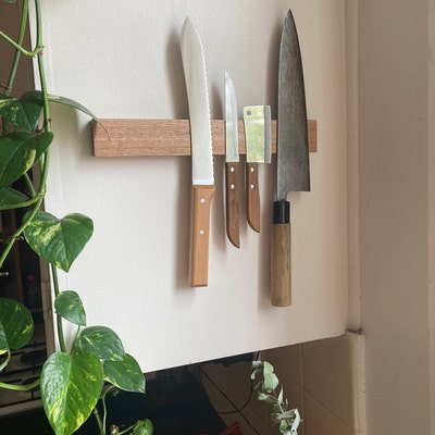 Tasmanian Oak Magnetic Knife Racks, Clear Finish. 30, 45 and 60cm ...