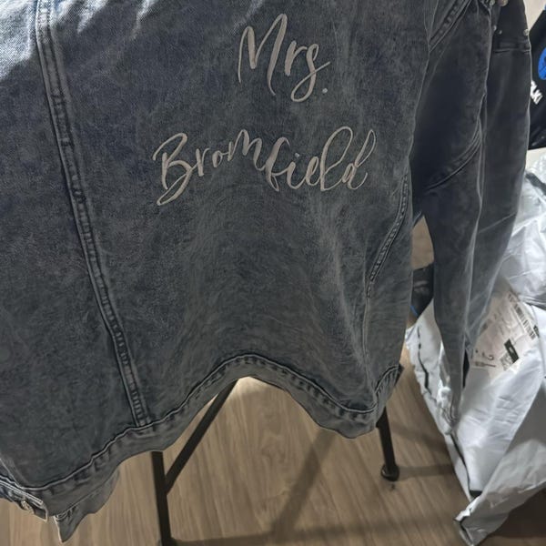 Bride Jean Jacket - Black Denim, Embroidered Black Bridal Jacket ...