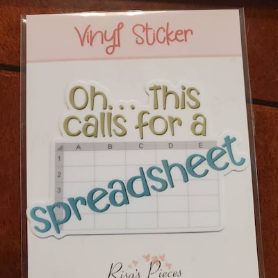 Spreadsheet Sticker for Coworker, Funny Office Sticker, Gift for ...
