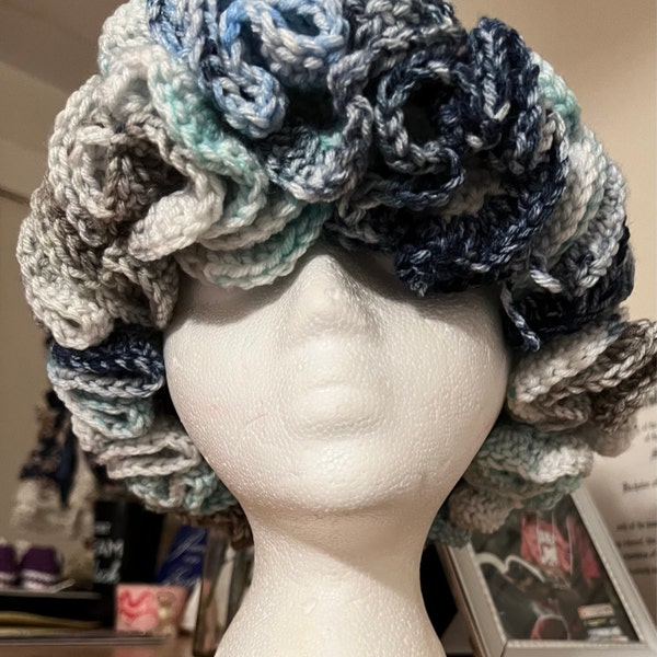 Crochet Granny Square Bucket Hat | Crochet Ruffle Brim Hat | Granny ...