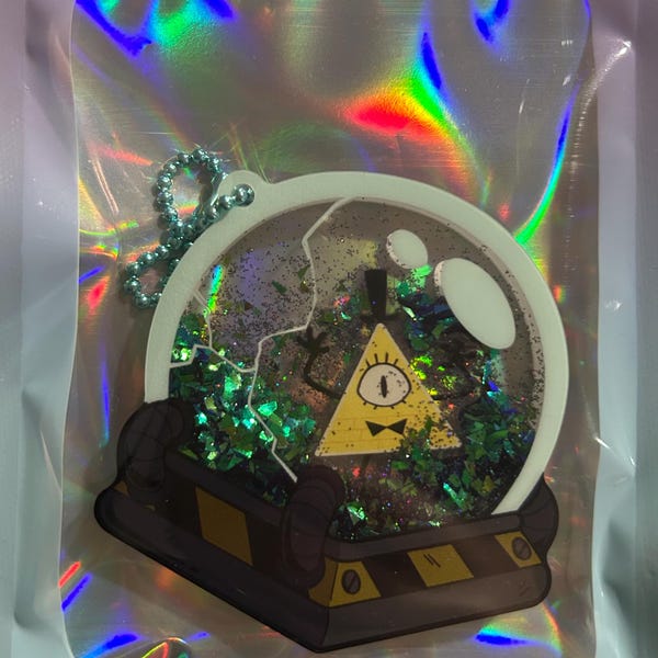 Bill Cipher Gravity Falls Liquid Shaker Charm - Acrylic ...
