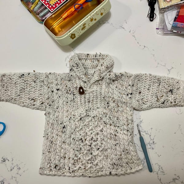 Crochet Sweater Pattern for Baby and Toddler, 0-3 Months to 3/4T ...