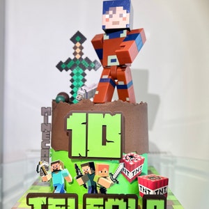 Handmade Minecraft Themed Numbered Cake Toppers 5,6,7,8,9,10,11,12 - Etsy