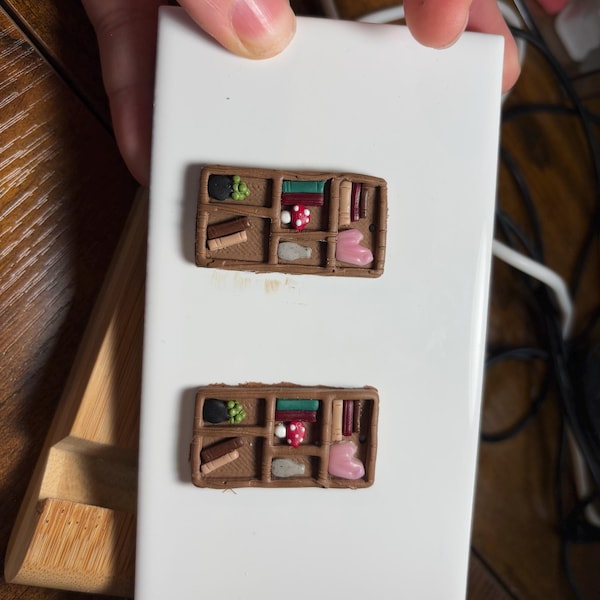 Bookshelf Rectangular Mini Bookshelf Polymer Clay Cutters Earrings ...