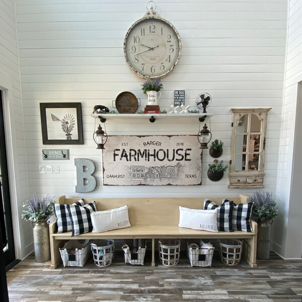 Personalized Farm Sign Modern Farmhouse Wall Decor Custom Family Name ...